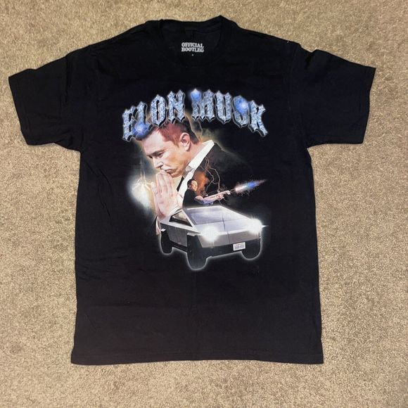Official Bootleg | Shirts | Official Bootleg Elon Musk Mens Black Rap T ...